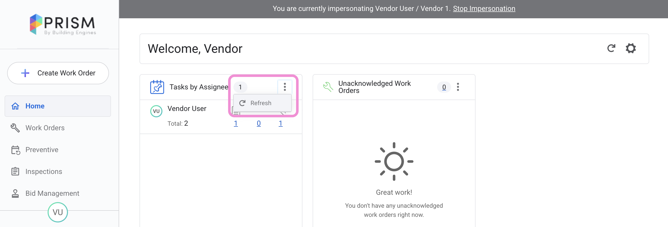 Prism Vendor General Overview – Prism Support Center