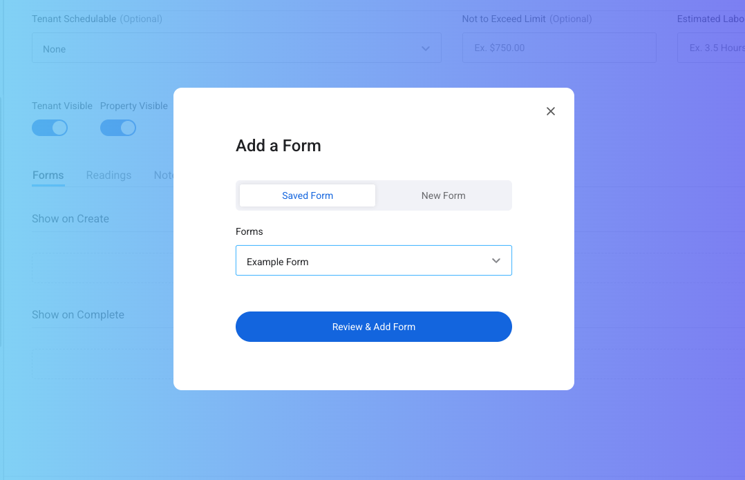 Adding Forms to Work Orders – Prism Support Center
