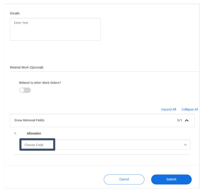 Allocation Codes on Work Orders and Custom Forms – Prism Support Center