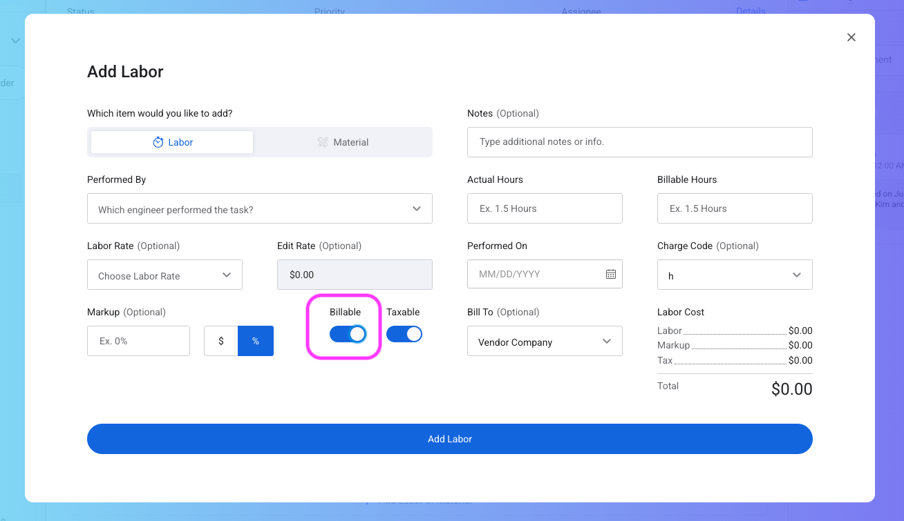 Adding Billable Charges to Work Orders, Preventive Maintenance Tasks ...
