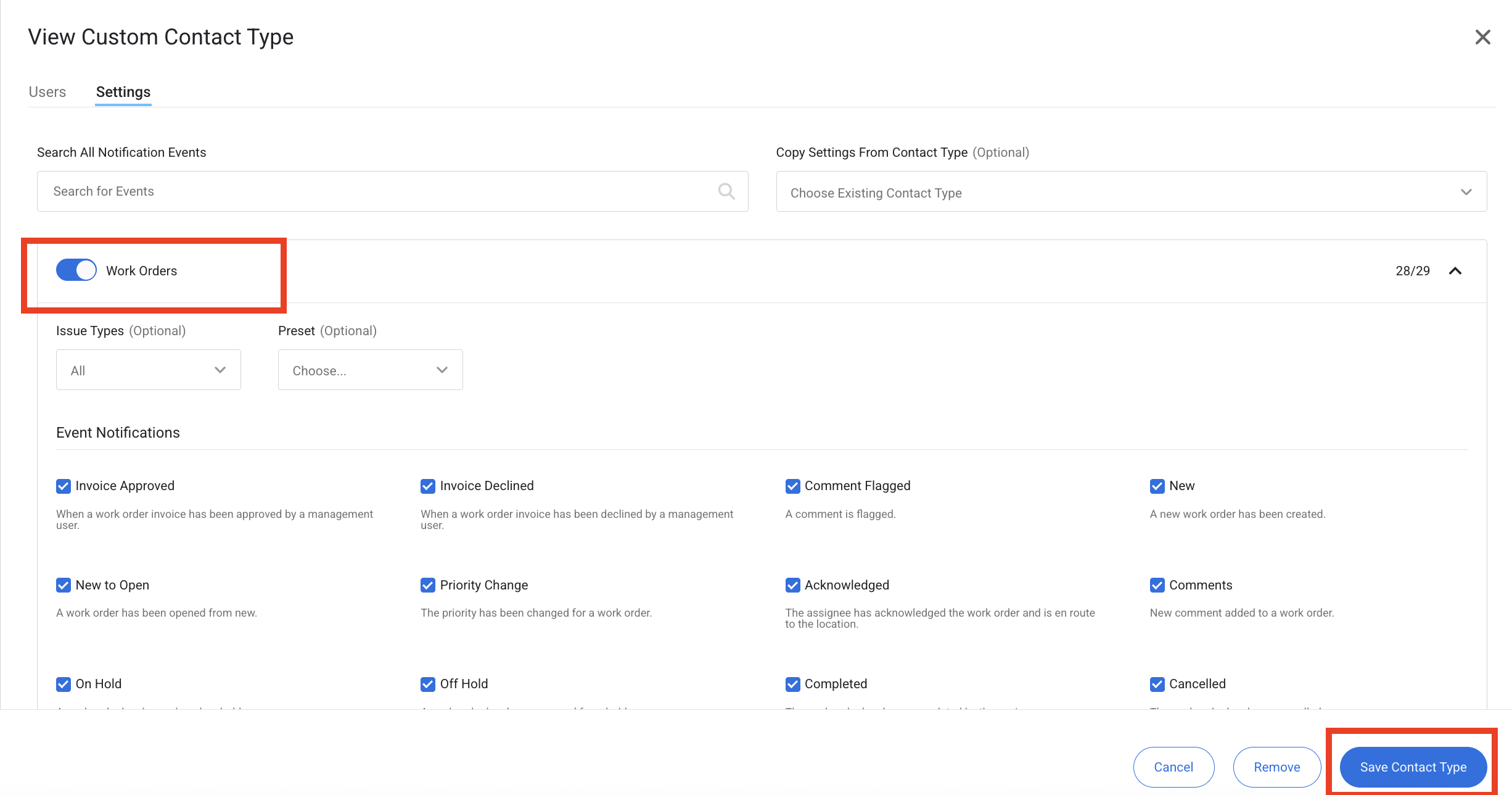 Configuring Work Order notifications – Prism Support Center