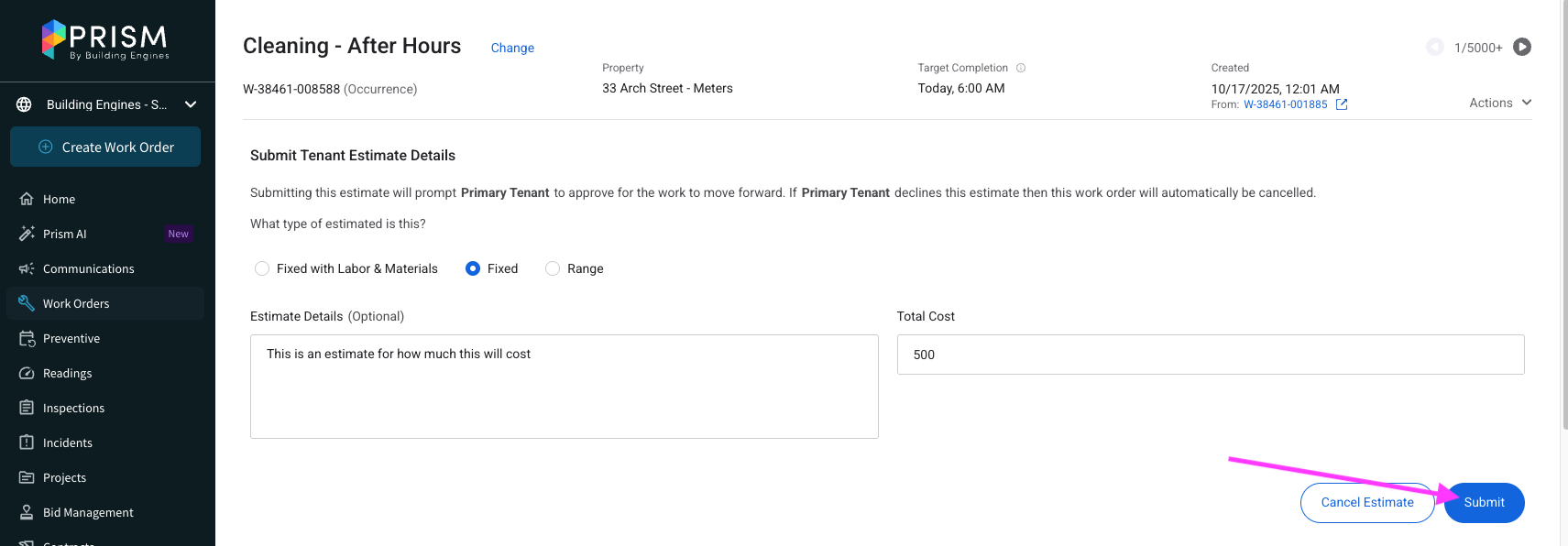 Enhanced Tenant Estimate Workflow Including Labor & Material Totals ...